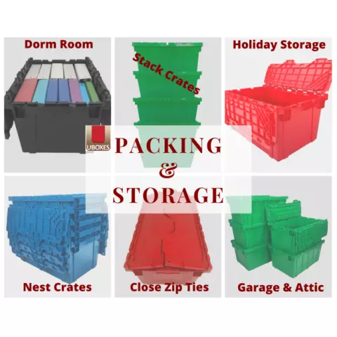 stackable plastic crates with lids