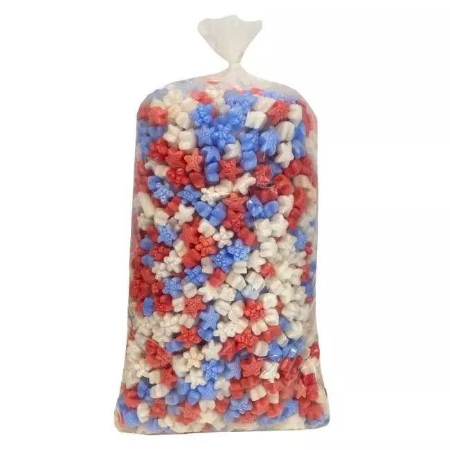 Red, White, and Blue Holiday Star Shaped Packing Peanuts