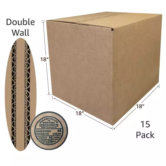 275lb. Heavy Duty Corrugated Cardboard Moving Boxes 18 x 18 x 18"